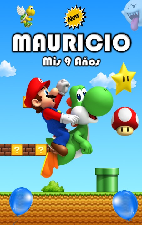 Plantilla Para Invitacion De Mario Bros Invitaciones De Mario Bros